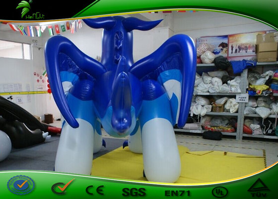 10ft Tall Gaint Inflatable Cartoon Characters Blue Zenith Dragon Toy