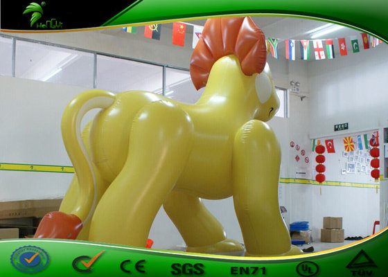 10ft Tall Gaint Inflatable Cartoon Characters Yellow Lion With UV Printing