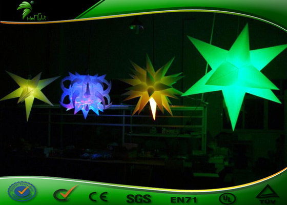 Dia 2m  Inflatable Lighting Decoration Star Shaped Light For Event