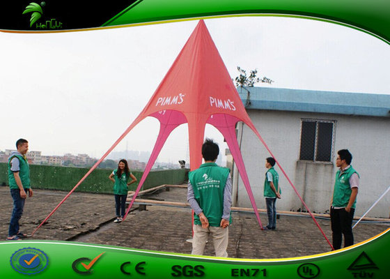 Outdoor Single Layer Red Star Shaped Beach Shade Tent For Advertising