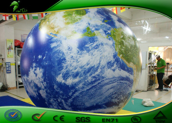 3m Dia Inflatable Advertising Balloons / Earth Sphere Balloon With UV Printing