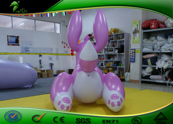 2M UV Printing Inflatable Cartoon Characters Pink Bunny Rabbit For Riding