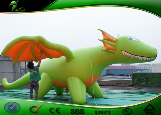 Giant Green Inflatable Advertising Balloons , PVC Dragon Balloons Cartoon Characters