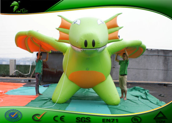 Giant Green Inflatable Advertising Balloons , PVC Dragon Balloons Cartoon Characters
