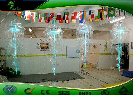 Beautiful Transparent Inflatable Jellyfish Lighting Decoration Double Stitching