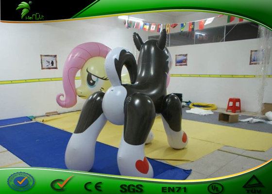 PVC Inflatable Cartoon Characters for Kids 2mH Printing Black Inflatable Dog Toy