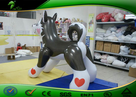 PVC Inflatable Cartoon Characters for Kids 2mH Printing Black Inflatable Dog Toy