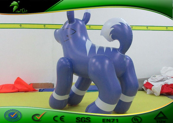 PVC Inflatable Cartoon Characters Blue Kids Blow Up Dog With Digital Printing
