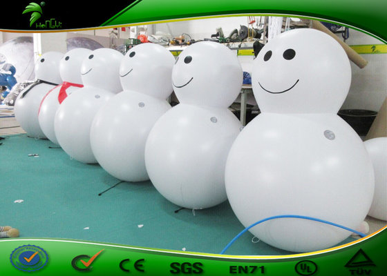 White Inflatable Holiday Decorations , Christmas LED Light Up Inflatable Snowman