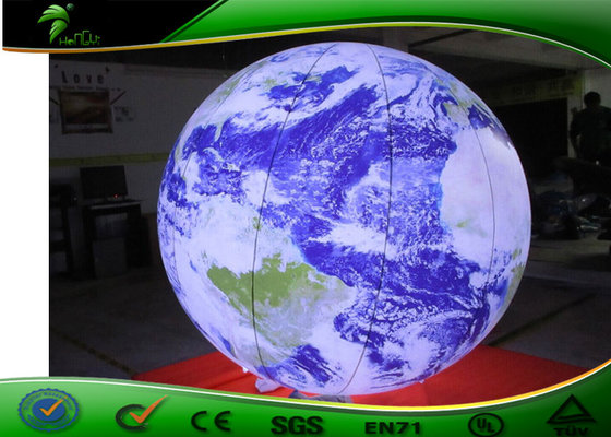 Globe Inflatable Led Light , 1.5m Large Inflatable Blue Led Helium Balloons