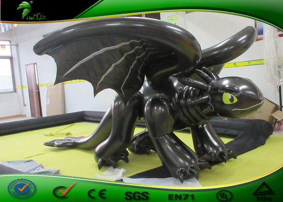 Comfortable Black Inflatable Toothless Dragon Costume Big For Show