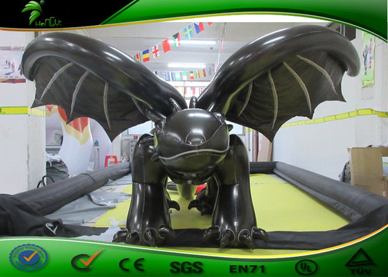 Comfortable Black Inflatable Toothless Dragon Costume Big For Show