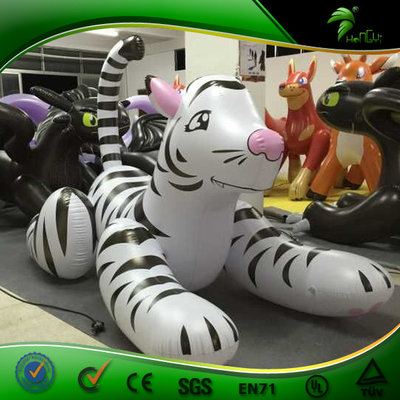 Durable Strong PVC White Tiger Inflatable Animal Inflatable Tiger For Fun