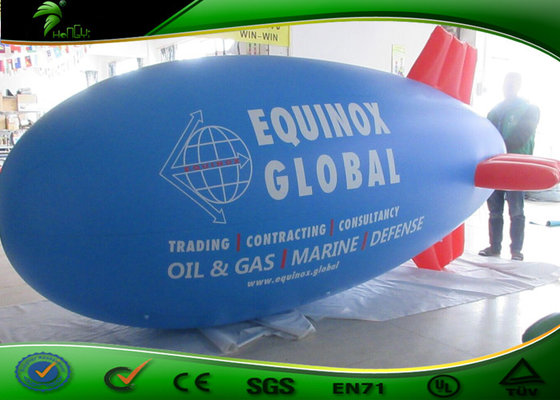 Large Advertising Inflatable Outdoor Blimp , Blue PVC Inflatable Helium Balloon