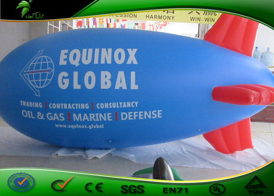 Large Advertising Inflatable Outdoor Blimp , Blue PVC Inflatable Helium Balloon