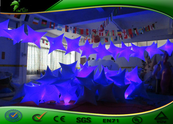 Color Changing Inflatable Lighting Decoration , Beautiful Dia 1m Inflatable Star Lights