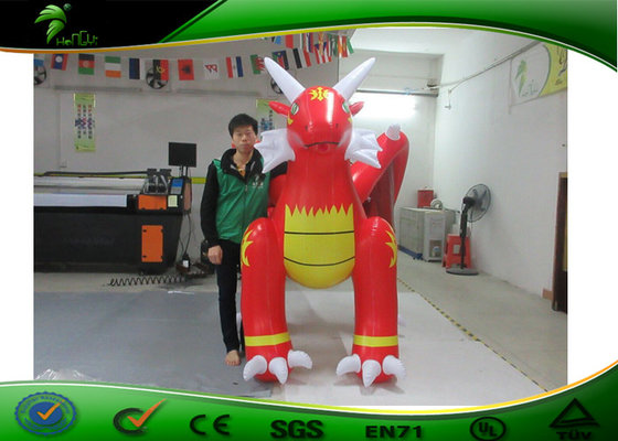 2.7m Long Giant Inflatable Red Dragon Balloon / PVC Sexy Inflatable Animal