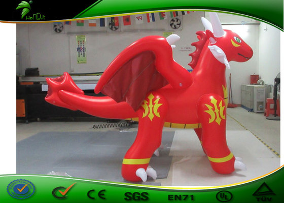 PVC 0.4mm Custom Inflatable Cartoon Characters Sexy Red Dragon Animal With Three Sex SPH