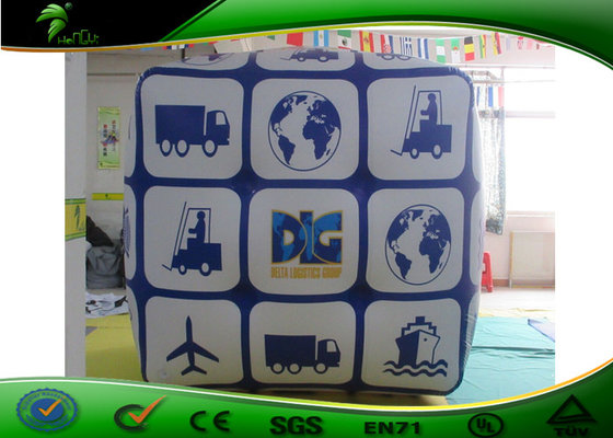 0.18mm  PVC Customized Inflatable Advertising Helium Cube Balloon , Inflatable Dice