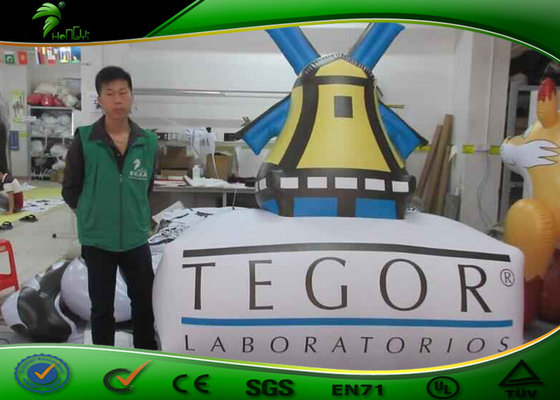 Thin Inflatable Shapes 1.8mH Advertising Windmill / Publicty Propaganda Tool