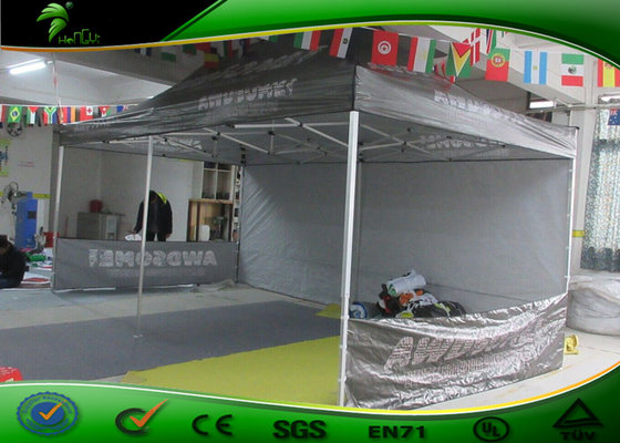 Portable Black Folding Canopy Tent / Oxford Cloth Large Event Tent With Side Panels