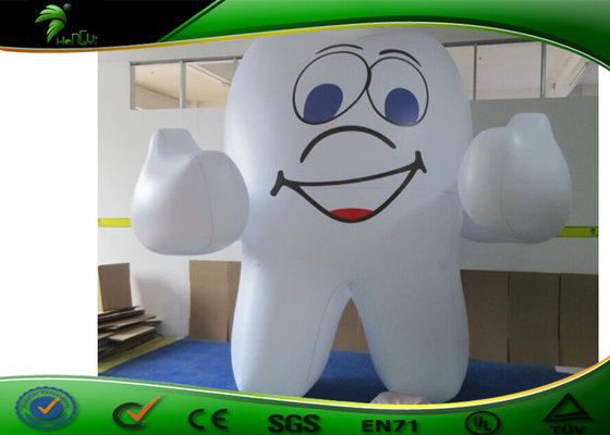 3M Height PVC 0.18MM Cartoon Inflatable Tooth Shaped Balloon For Advertising