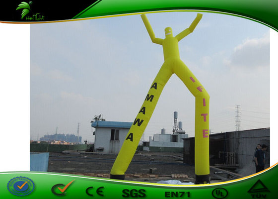Outdoor Inflatable Air Dancing Man Advertising Yellow With Double Tubes