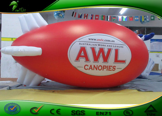 3.5m Advertising Helium Balloons Red Inflatable Blimp / Zepplin / Airship