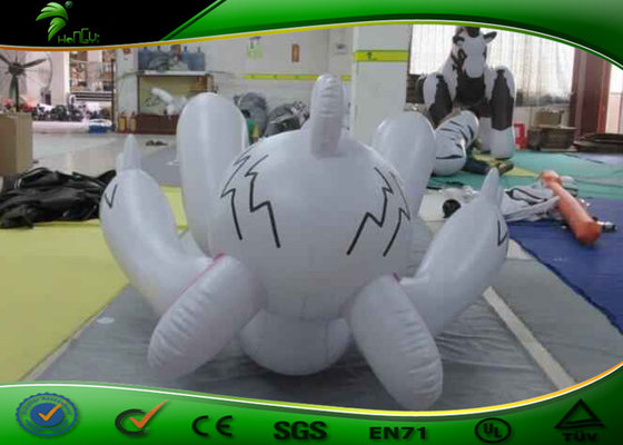 Backyard Inflatable Cartoon Characters White Lying Rabbit With UV Printing