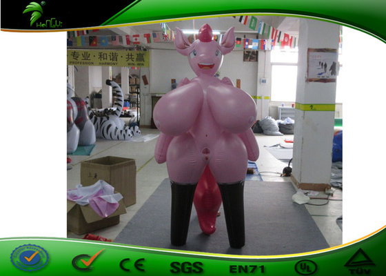 Attractive Pink Sexy Animal Cartoon Inflatable Pig With Waterproof PVC Material