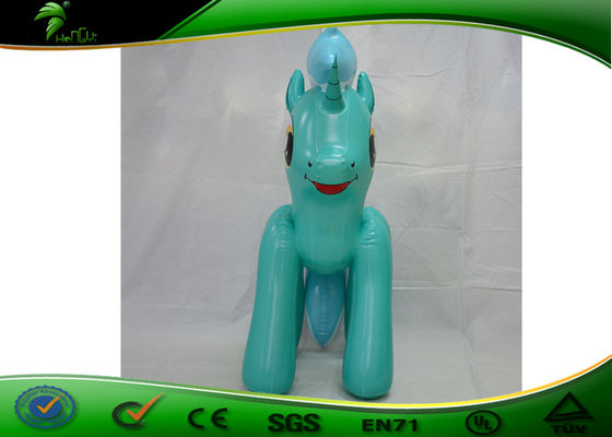 Giant Inflatable Cartoon Characters , Green PVC Lovely Inflatable Horse Toy Animal For Kids