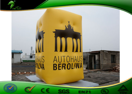 Yellow Inflatable Air Advertising Cuboid Air Banner Pillar EN71