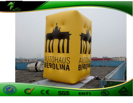 Yellow Inflatable Air Advertising Cuboid Air Banner Pillar EN71