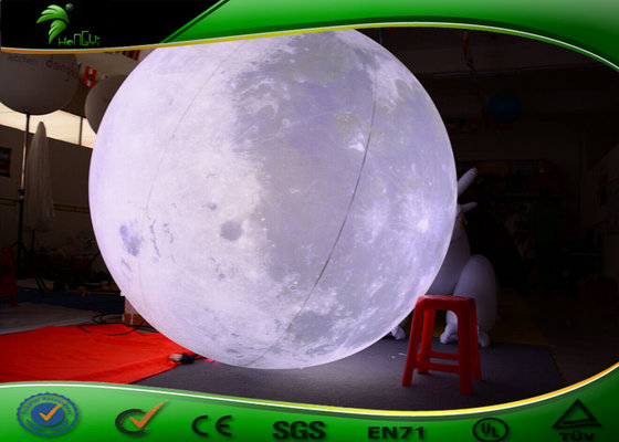 2016  2m Giant Inflatable LED Moon Balloon , Helium Moon Ball For Event