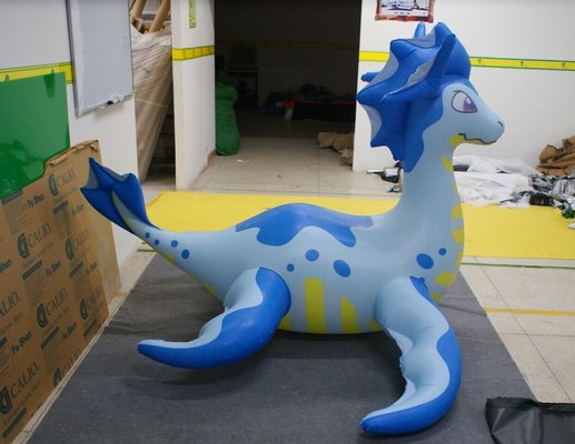 ROHS Inflatable Cartoon Characters PVC Blue Inflatable Sea Horse