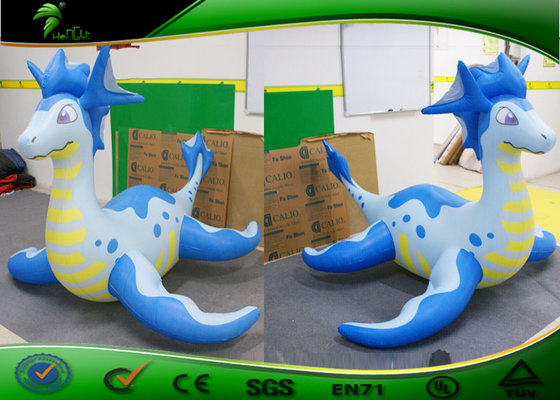 ROHS Inflatable Cartoon Characters PVC Blue Inflatable Sea Horse