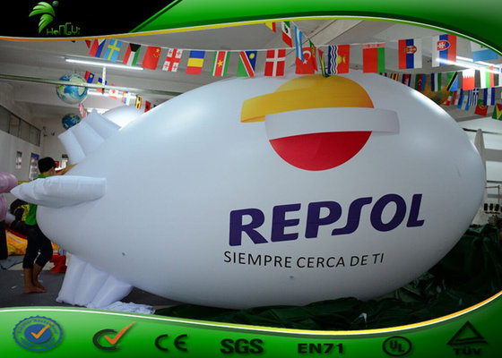 PVC White Advertising Inflatable Airship UV / Digital Printing