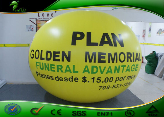 Yellow Inflatable Advertising Balloons Vinyl Floating For Advertising