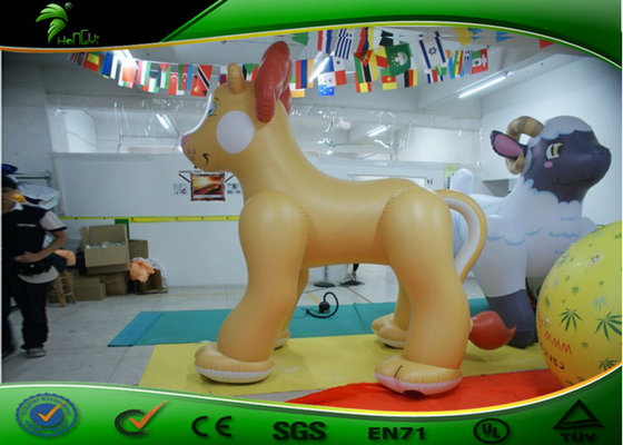 Gaint Inflatable Cartoon Toys Yellow Inflatable Animals Lion For Kids