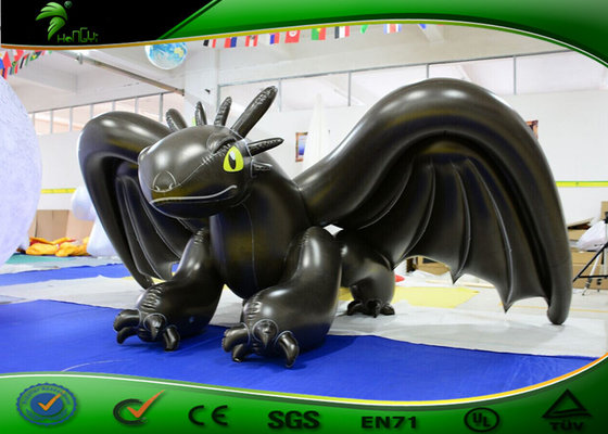 4m Long Black Inflatable Toothless Dragon Animal With Costume