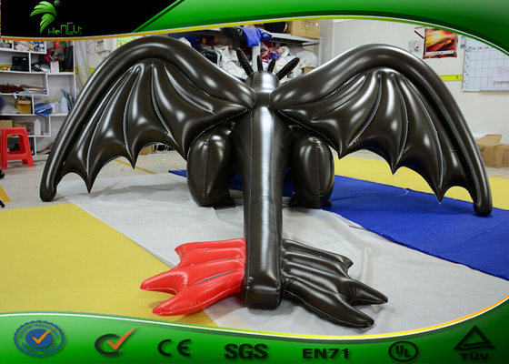 4m Long Black Inflatable Toothless Dragon Animal With Costume