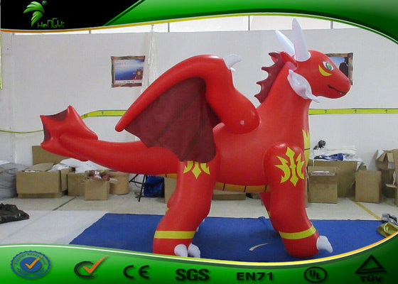 Giant Cool 3 m Long Inflatable Red Dragon / PVC Inflatable Animal Toy