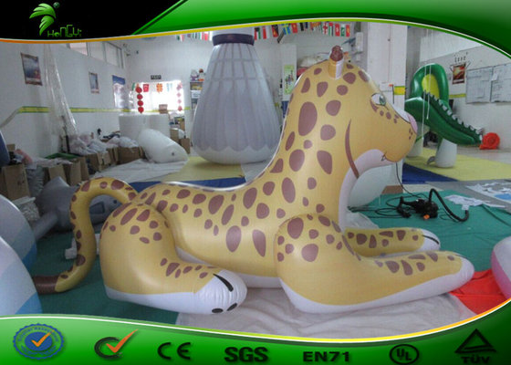 PVC Yellow Inflatable Leopard Blow Up Model UV Digital Printing