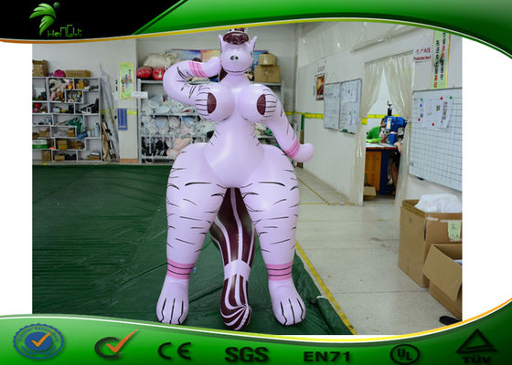 Violet Inflatable Cartoon Characters Inflatable Sexy Cat PVC Tarpaulin Material