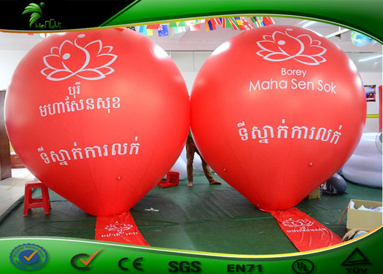PVC Red Inflatable Advertising Balloons Banner Customize Digital Printing Ball