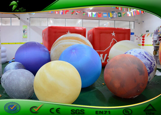 Durable Inflatable Lighting Decoration , PVC Inflatable Earth LED Balloon Decoration
