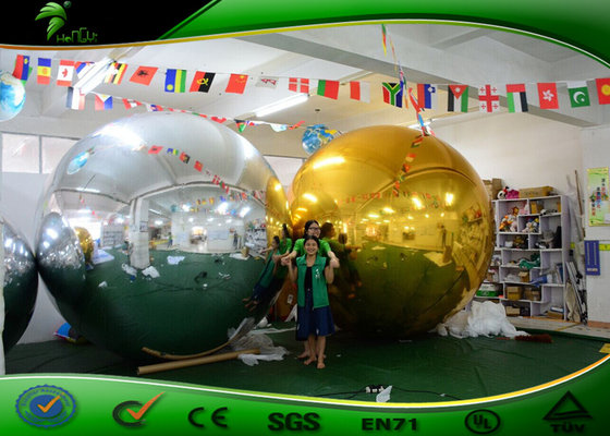 Giant Inflatable Golden Mirror Advertising Balloon , Durable silver Reflective Balloon For Decoration / Party / Event