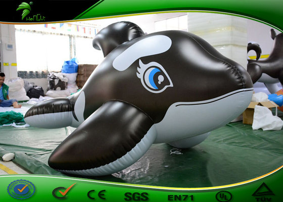 PVC Black Inflatable Whale Toy / Inflatable Dolphin For Outdoor Water Play