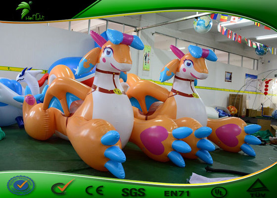 Orange Inflatable Cartoon Characters Giant Inflatable Dragon Toy Animal