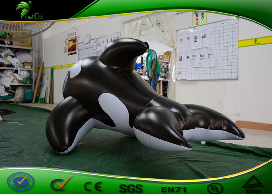 PVC Black Inflatable cartoon / Inflatable Dolphin Modeling Advertising Cartoon
